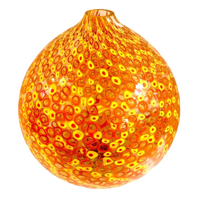 Monumental Stephen Rolfe Powell Orange & Yellow Murrine Glass Sculpture ...