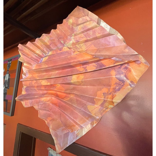 Painted and Pleated Canvas on Frame | Chairish