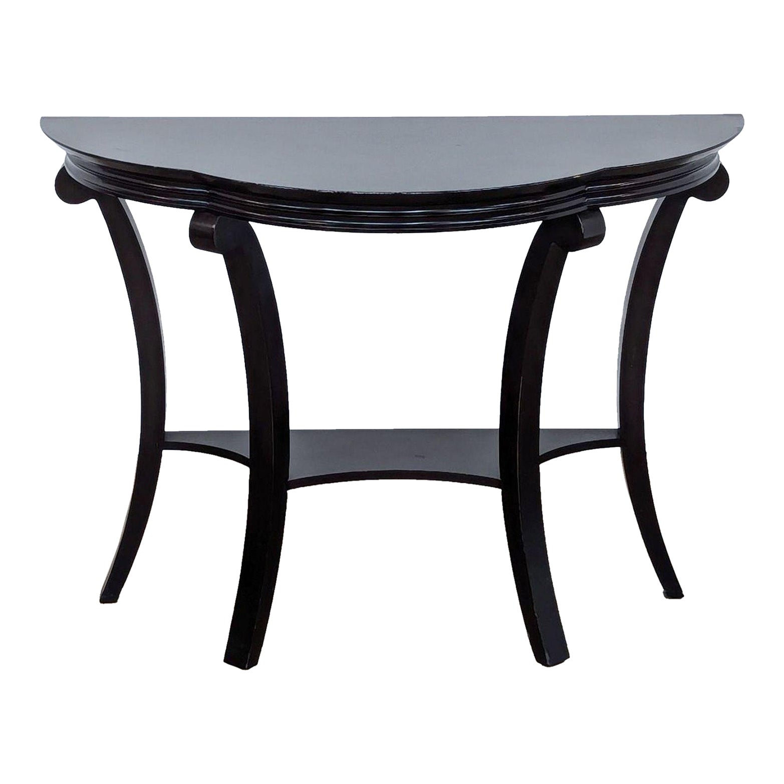 The Bombay Company Demilune Console Table With Shelf | Chairish