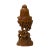 Chinese Brown Zen Master Damo Deity Meditation Wood Statue | Chairish