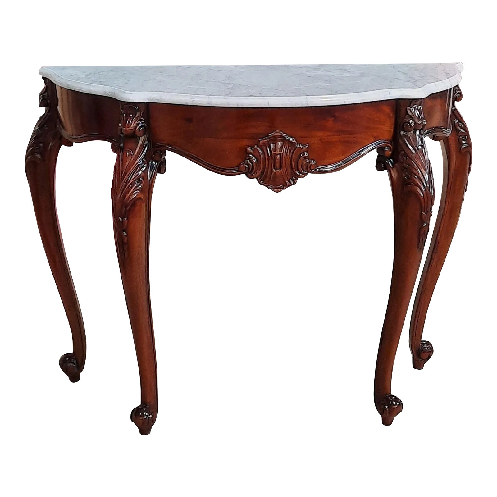 Niagara Furniture Mahogany and Marble Console | Chairish