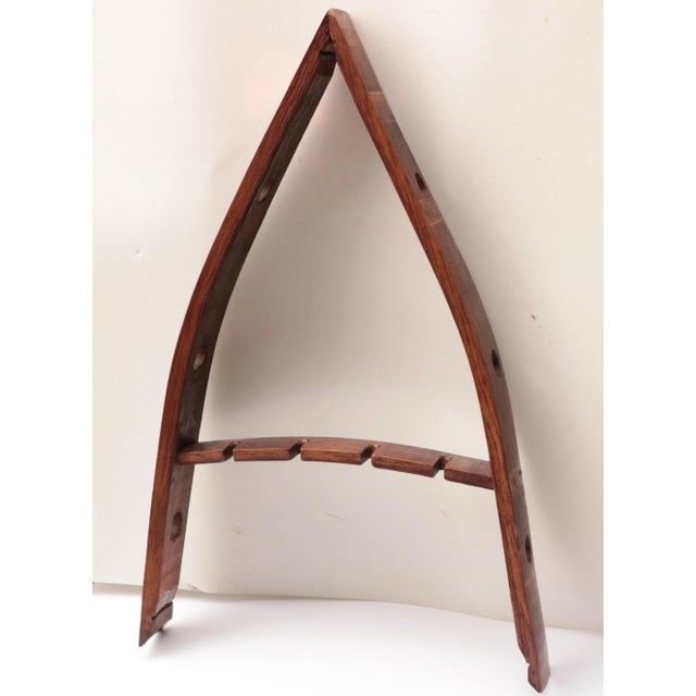 Late 20th Century Wishbone Wine Barrel Stave Glass Rack | Chairish