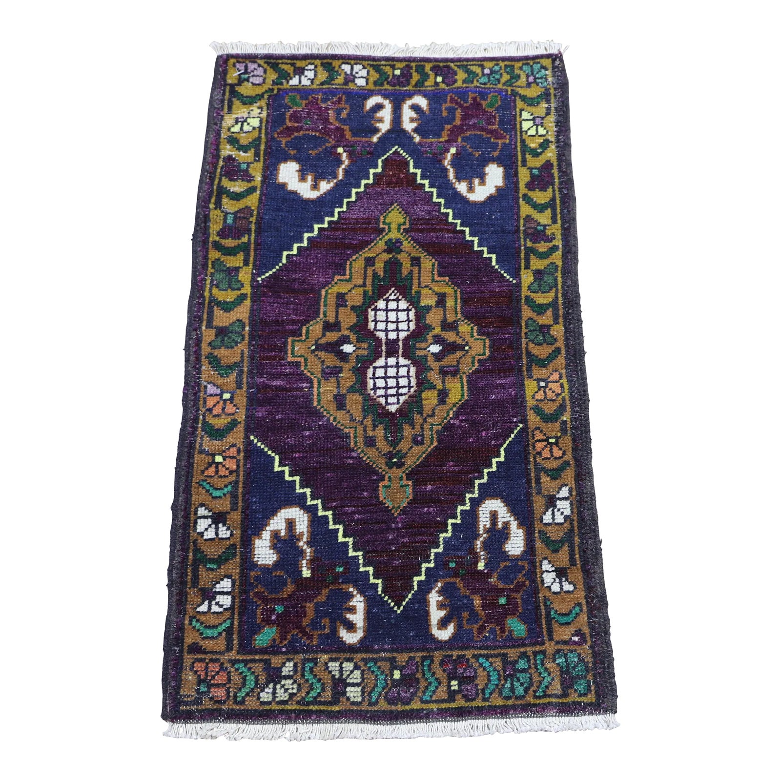 1970s Turkish Purple Floral Rug | Chairish