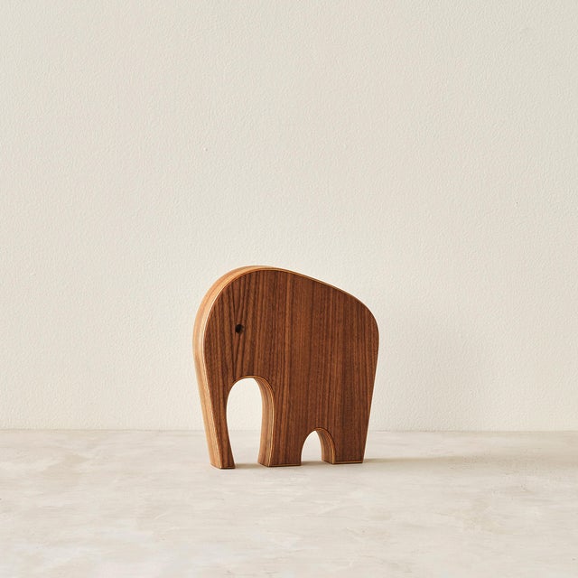 Modern Wood Elephant Sculpture - Medium | Chairish