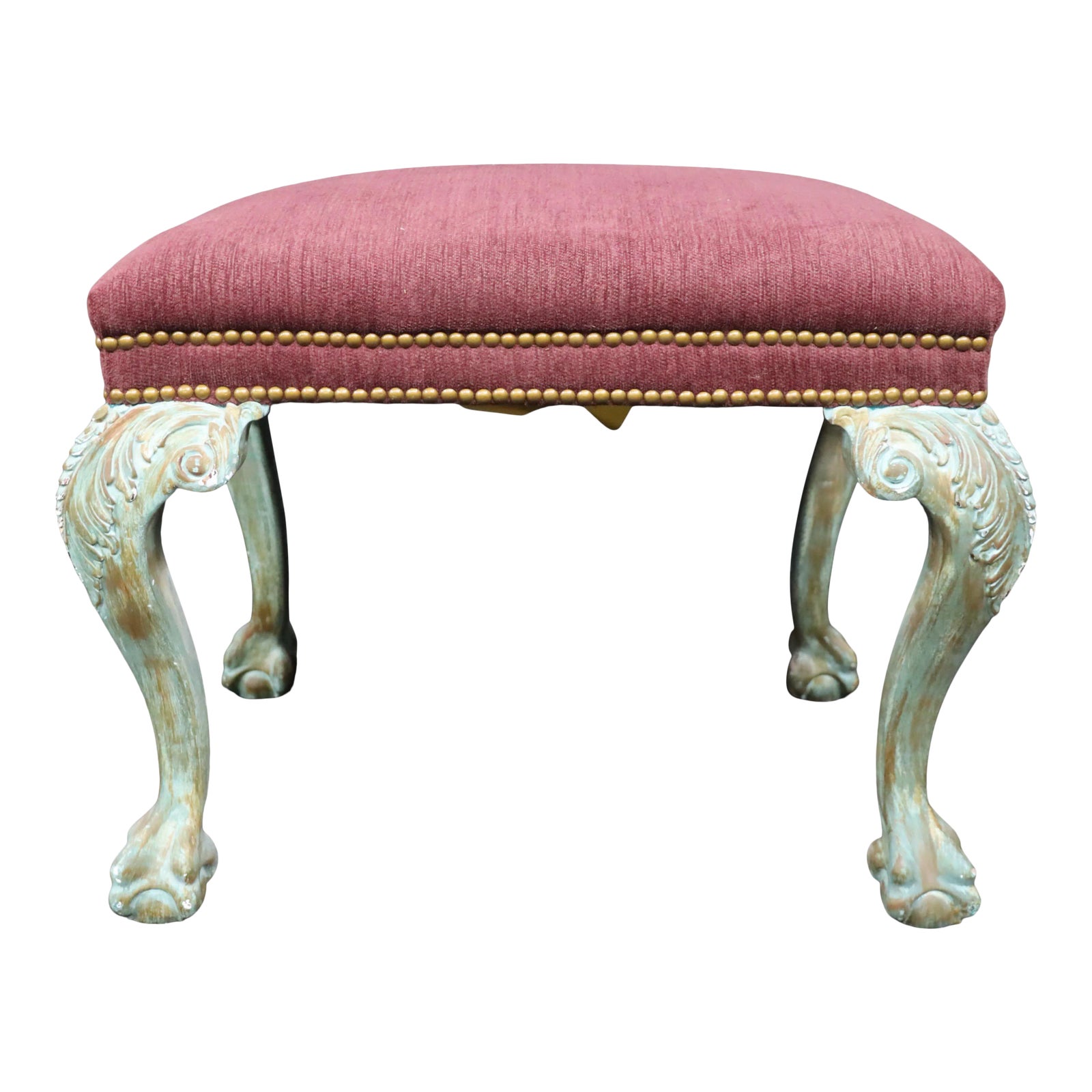 Carved Foot Stool | Chairish