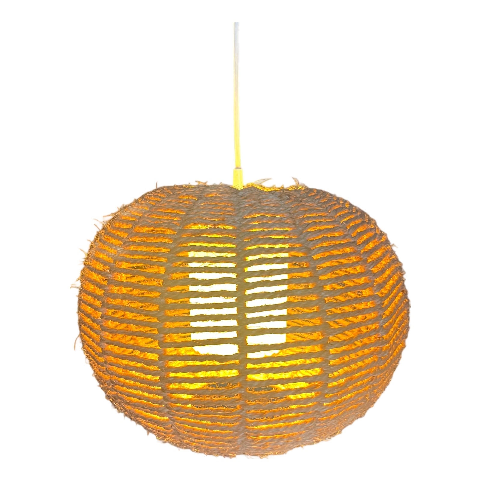 Vintage Danish Sisal Pendant Light, 1970s | Chairish