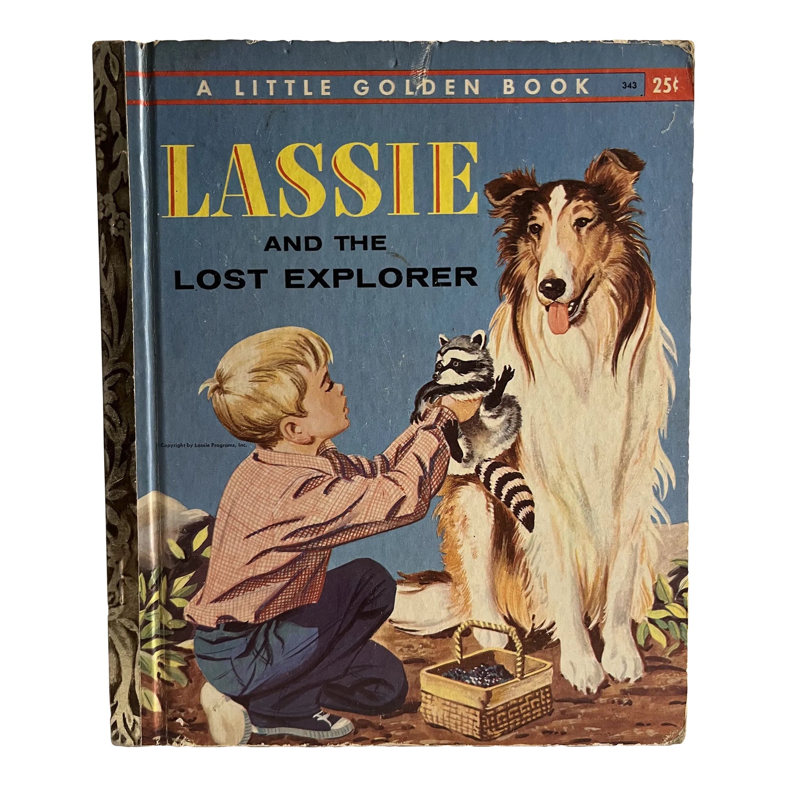 1958 Lassie and the Lost Explorer Golden Book | Chairish