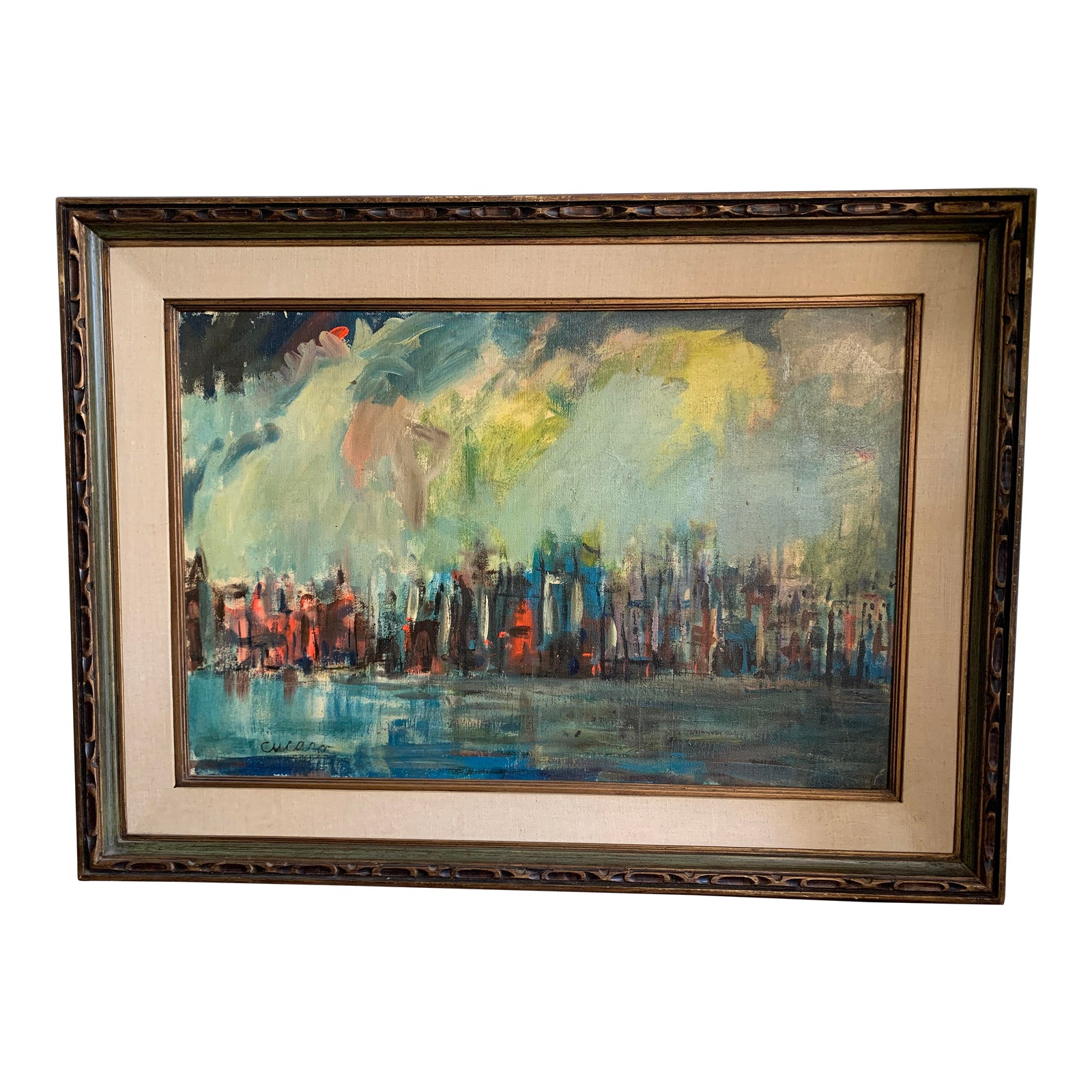 San Francisco Skyline Painting by Artist, Pascal Cucaro | Chairish
