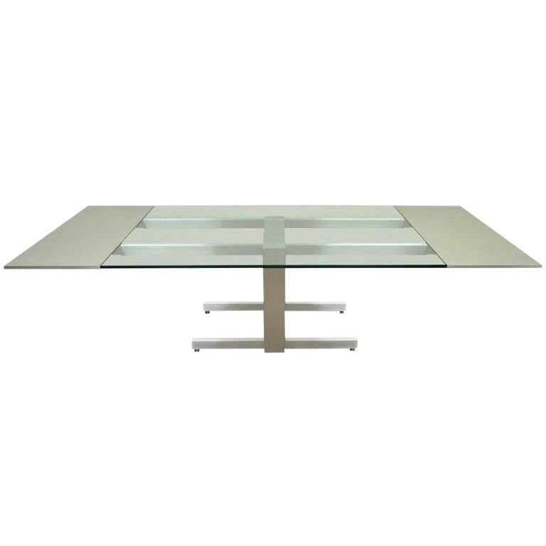 Mid-Century Modern Vladimir Kagan Brushed Aluminum & Glass Cubist ...