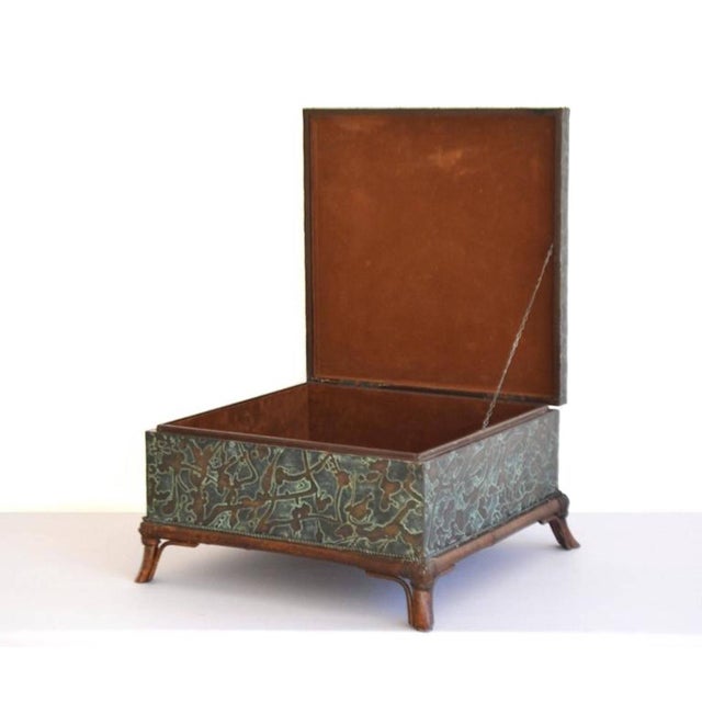 Postmodern Etched Brass Box | Chairish