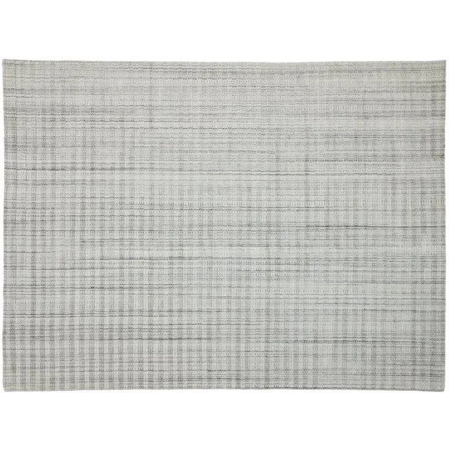 Transitional Gray Area Rug With Swedish Gustavian Style - 8′11″ × 11′11 ...