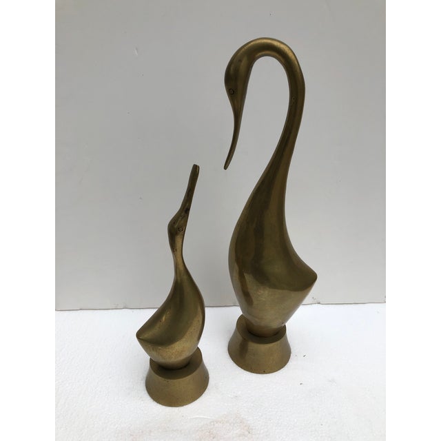 Vintage Brass Goose Sculptures a Pair | Chairish