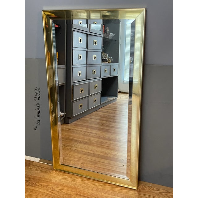 Modern Gold Rectangular Mirror Beveled | Chairish