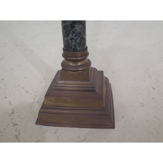 Brass & Marble Column Floor Lamp With Shade | Chairish