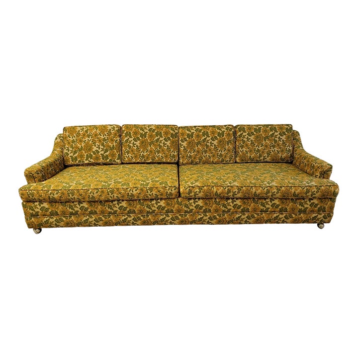 Mid Century Modern Three Cushion Sofa with Vintage Flower Power ...