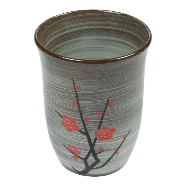 Mid 20th Century Utsutsugawa Shochu Cup With Red Plum Decoration | Chairish