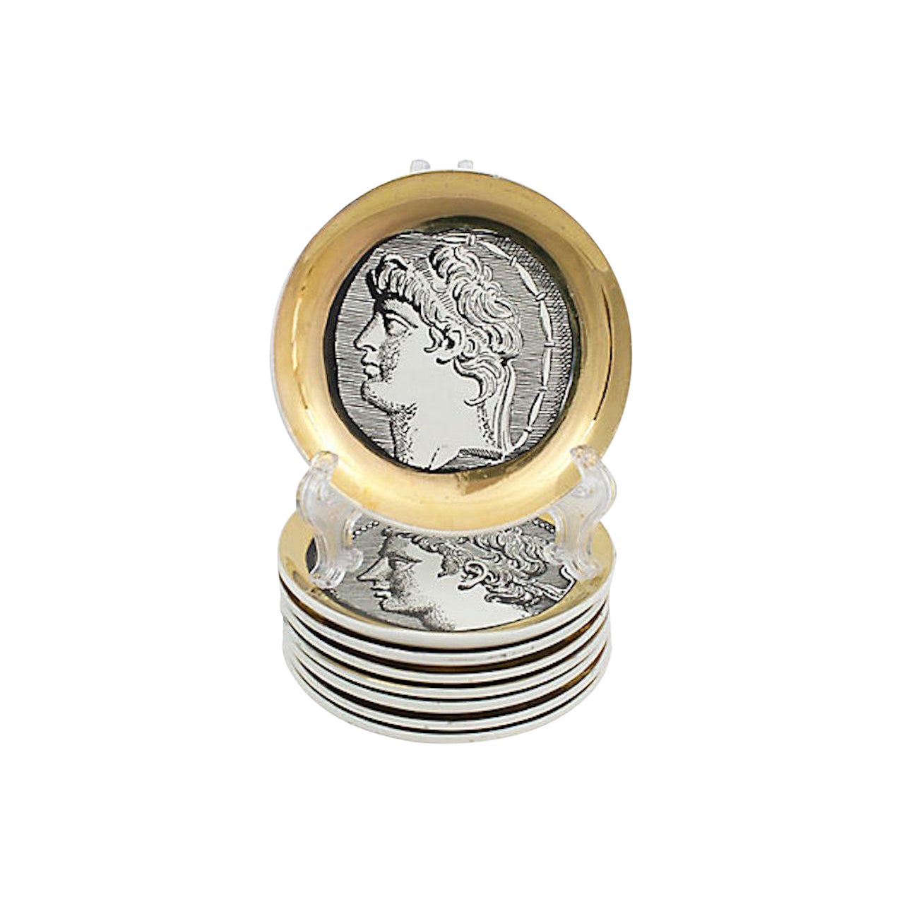 Mid-Century Italian Fornasetti Coasters - a Set of 8 | Chairish