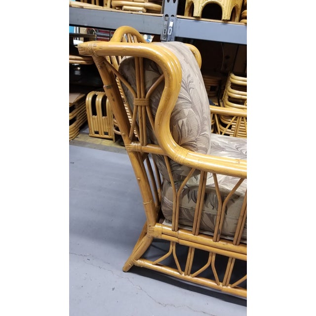 1950s Restored Rattan Three-Strand Arms Chaise Lounge With Reed Rattan ...