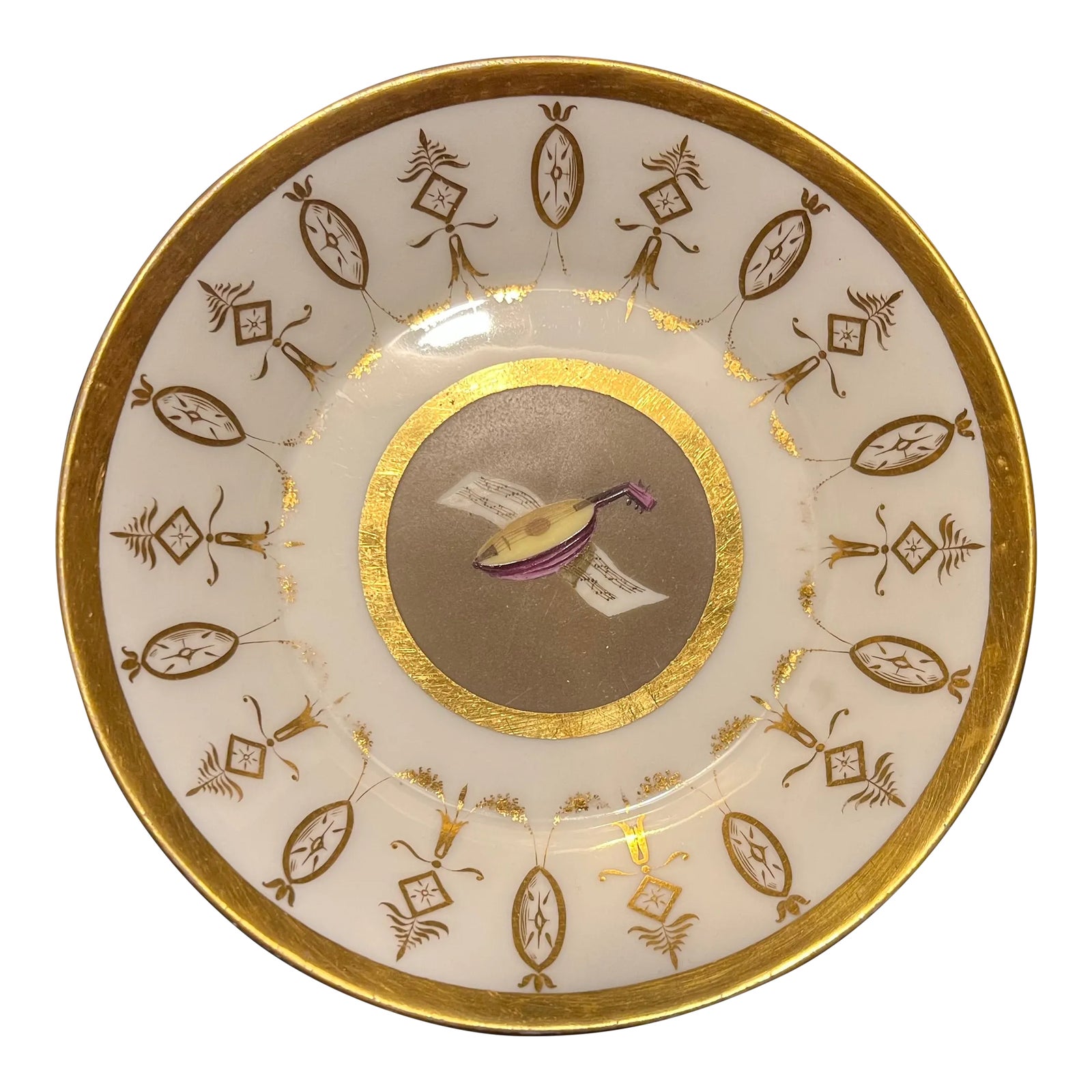 Antique Early 19th Century French Empire Paris Porcelain Saucer Dish ...