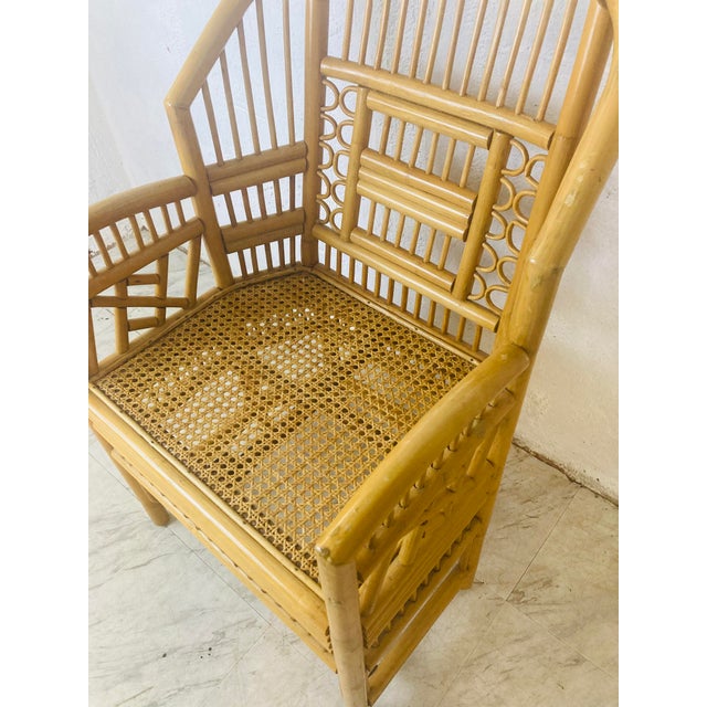 Large Vintage Rattan Brighton Chair | Chairish