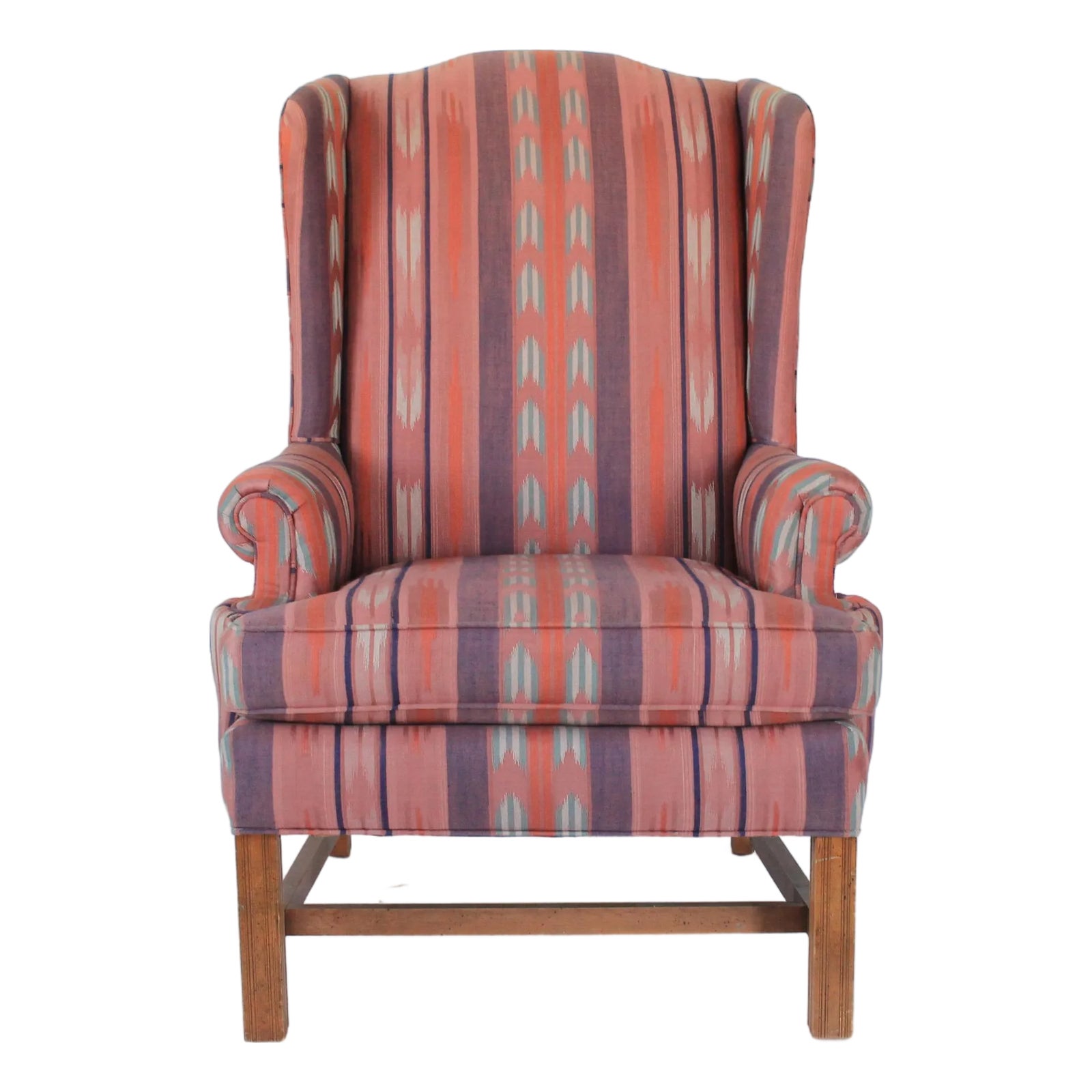 Vintage Bachman Chippendale Style Wingback Chair | Chairish