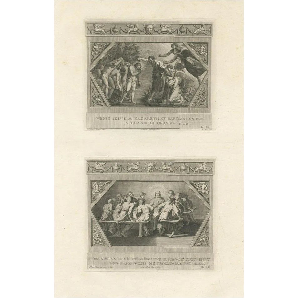 Mochetti after Raphael, God Appearing to Isaac and Isaac and Rebecca, 1850, Print | Chairish
