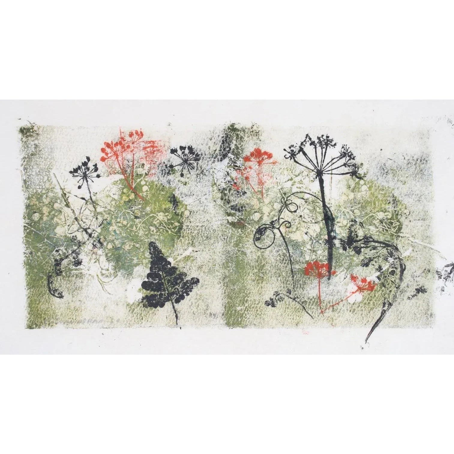 "Paisley" 1964 Floral Monotype | Chairish