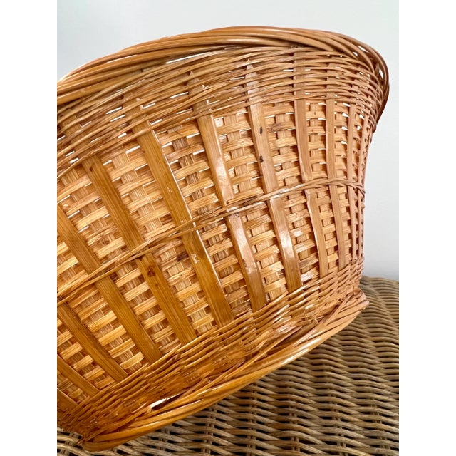 Chinese Natural Woven Wicker Rattan Bowl | Chairish