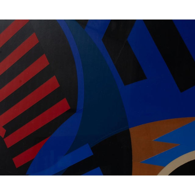 Signed 1994 “Rap in Blue and Red” Acrylic on Paper Painting by Artist ...