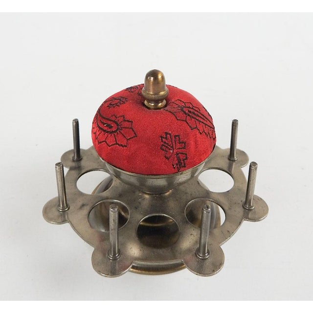 Antique Pin Cushion Sewing Thread Holder | Chairish