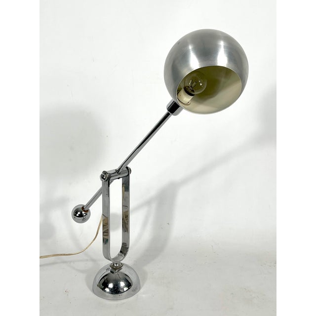 1970s Mid-Century Modern Italian Chrome Counterweight Table Lamp | Chairish
