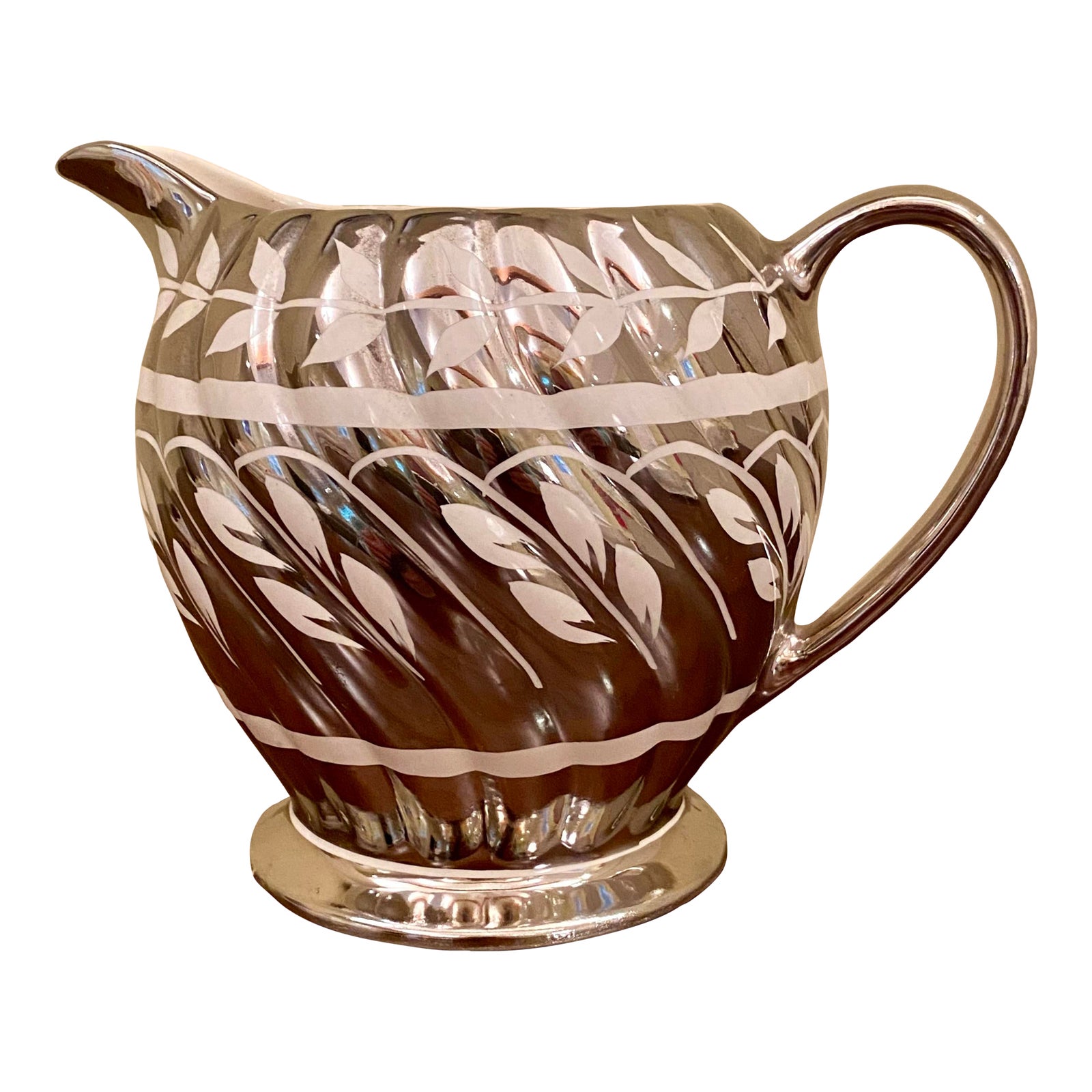 Vintage English Sadler China Silver Lustreware Pitcher | Chairish