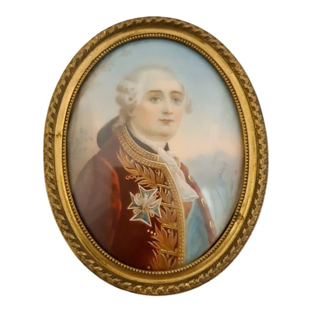Early 19th Century Portrait of King Louis Antique Jewelry Box, Painted ...