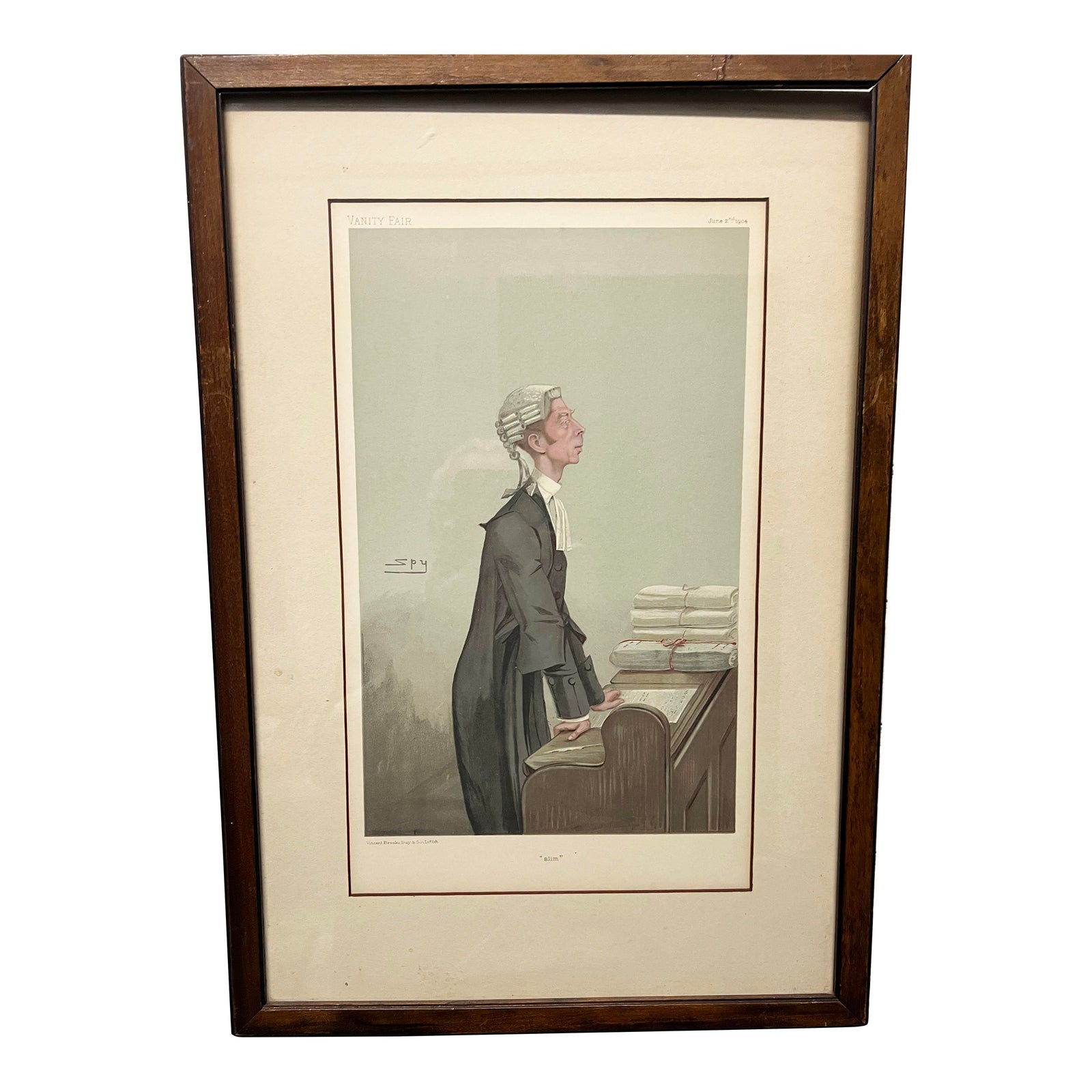 Antique Vanity Fair “Slim" Lithograph by Spy | Chairish