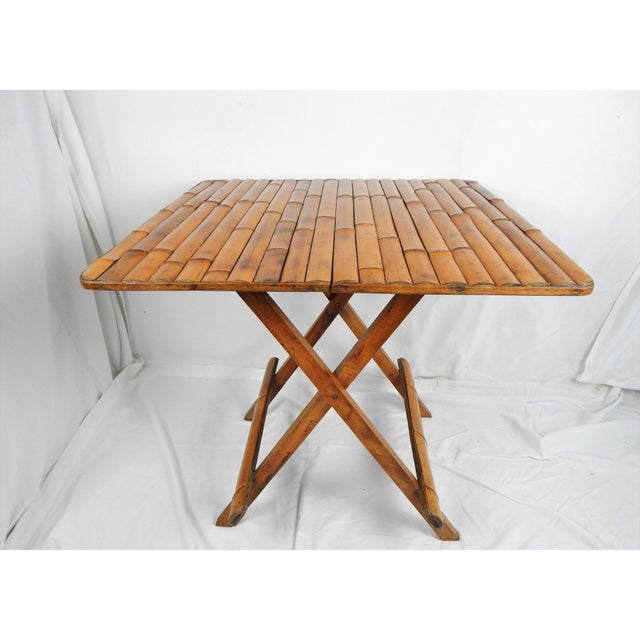 Vintage Bamboo Folding Table | Chairish