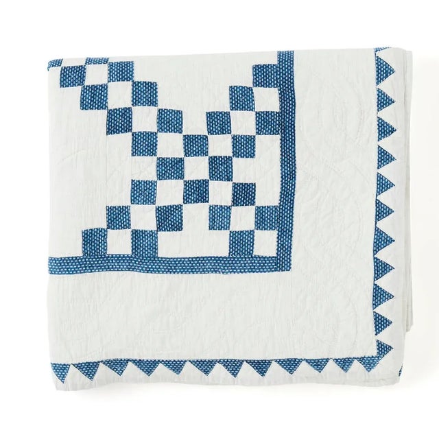 Antique Double Irish Chain With Sawtooth Border, Circa 1910 | Chairish