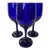 1980’s Vintage Libbey Cobalt Blue Wine Glasses -Set of 3 | Chairish