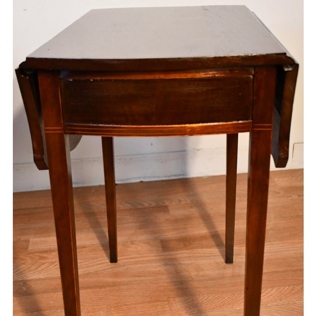 1940 Pair J.B.Van Sciver Co. Regency Style Mahogany Inlaid Pembroke Side Tables | Chairish