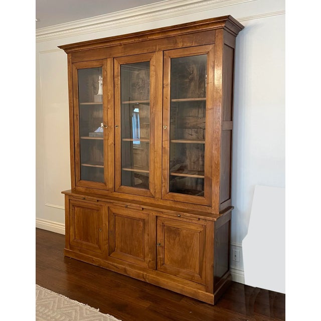 Antique French Restauration Bookcase W Glass Doors ~ Breakfront Made in ...