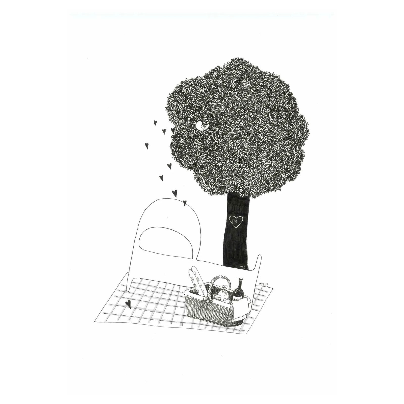 Maja Zalaszewska Rocca, Joyful Letters Villa Borghese, Ink on Paper ...