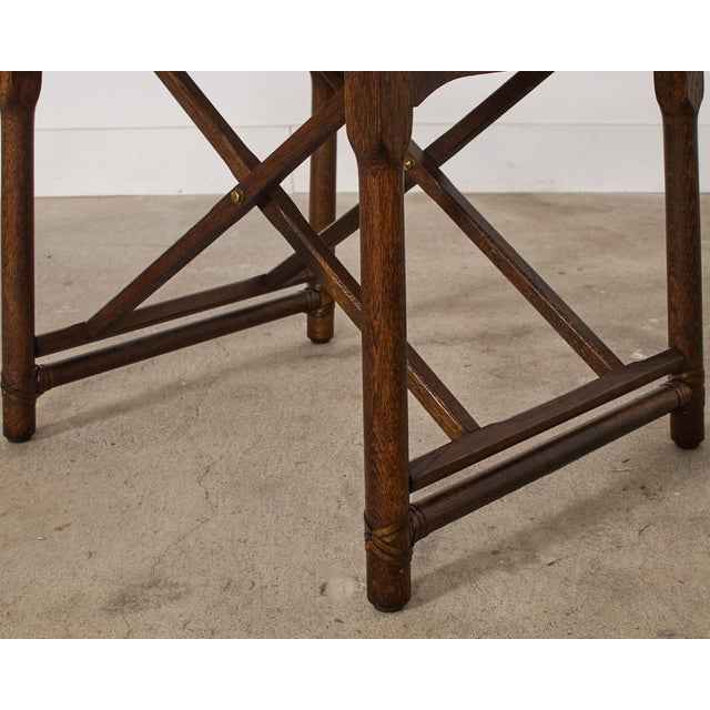 Pair of McGuire Campaign Style Oak Directors Chairs | Chairish