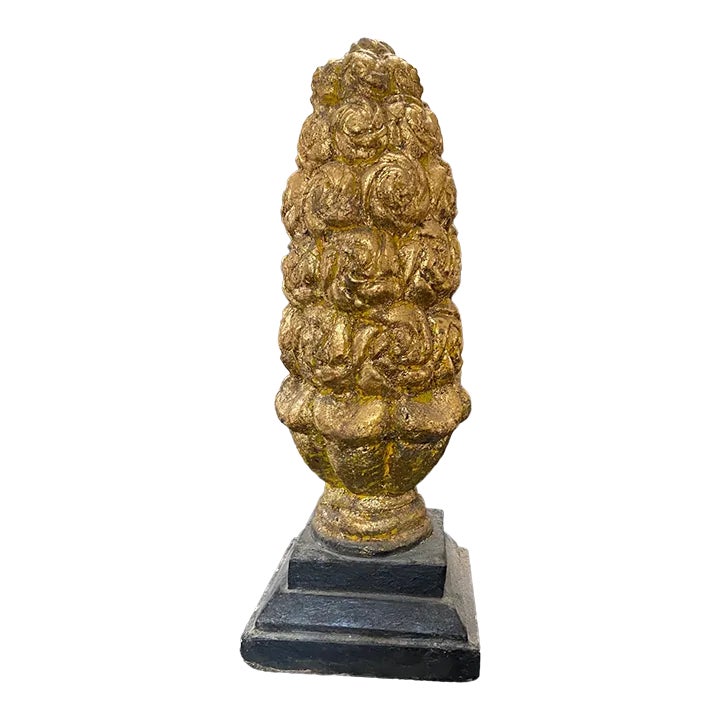 1990s Gold Painted Wooden Topiary Centerpiece | Chairish