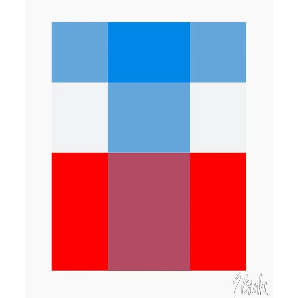 French Picnic, Blue Over Red Fine Art Print 45" X 55" by Liz Roache ...