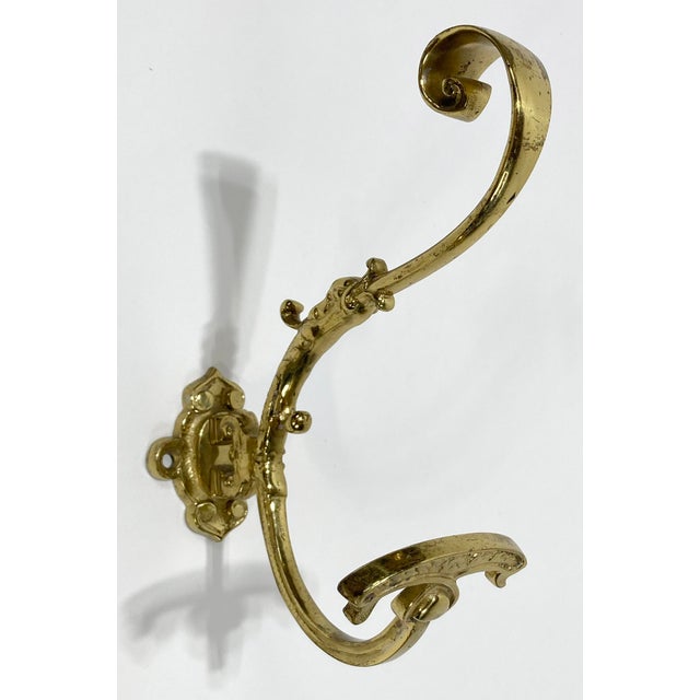 Vintage Victorian Style Brass Wall Hook | Chairish