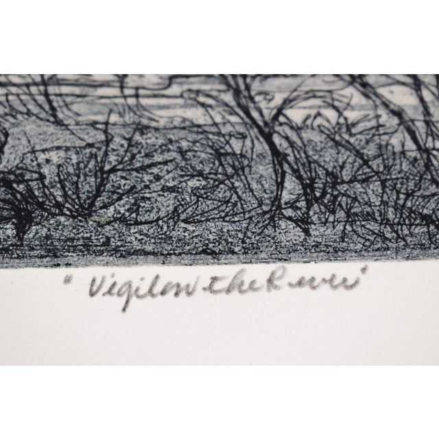 Vintage Artist Proof Etching Village on the River by Sheldon Strober ...