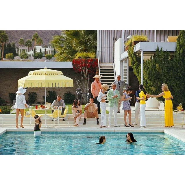 Poolside Gathering 1970 by Slim Aarons Black Framed C-Print | Chairish