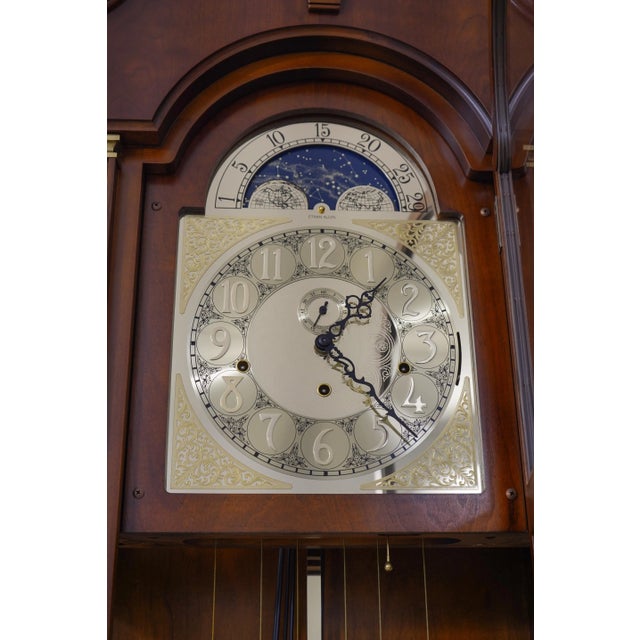 Ethan Allen Cherry Grandfather Hall Clock | Chairish