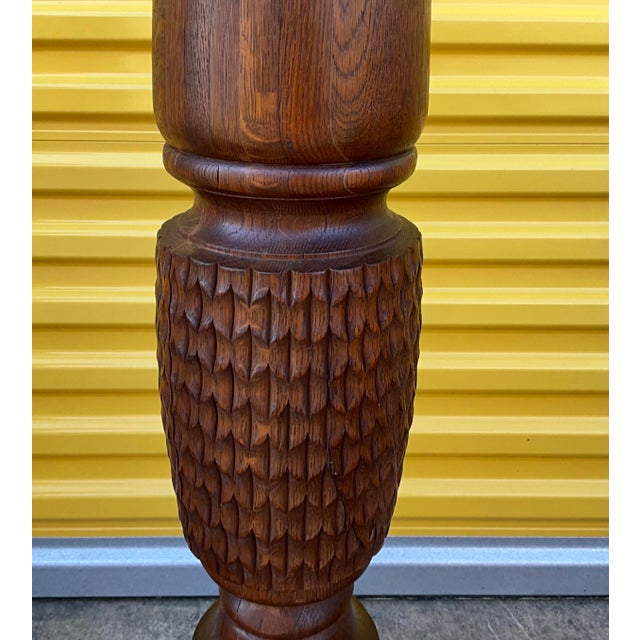 Early 20th-C. British Colonial Style Carved Oak Pineapple Form ...