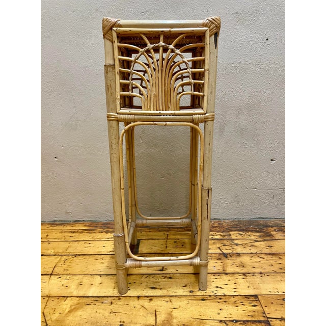 Vintage Natural Bamboo Boho Chic Plant Stand | Chairish
