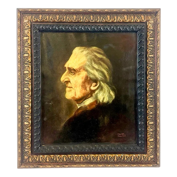 Max Ehl, Franz Liszt Portrait, Oil on Canvas, 1944, Framed | Chairish